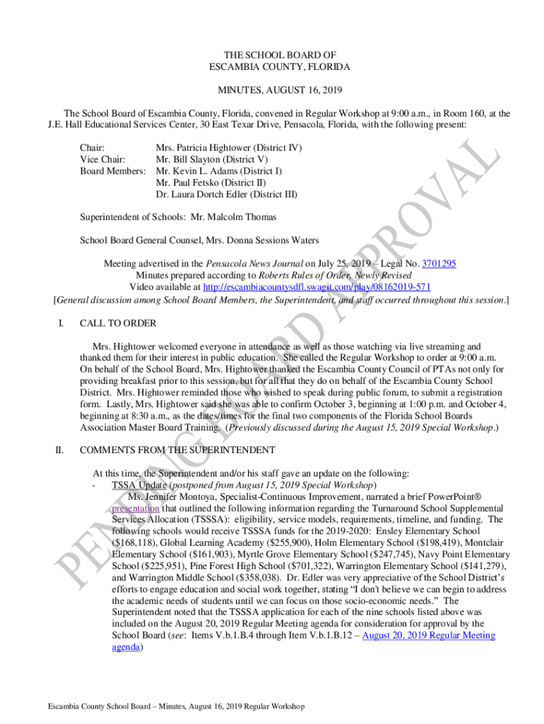 Fillable Online Escambia County School District, Warrington Middle Sc ...