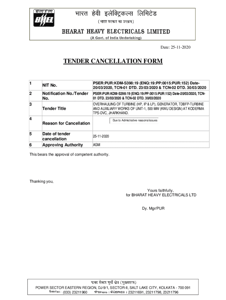 Fillable Online OVERHAULING OF TURBINE (HP, IP & LP), GENERATOR, TDBFP ...