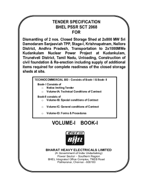 Fillable Online tender specification bhel pssr sct 2068 for Fax Email Print - pdfFiller