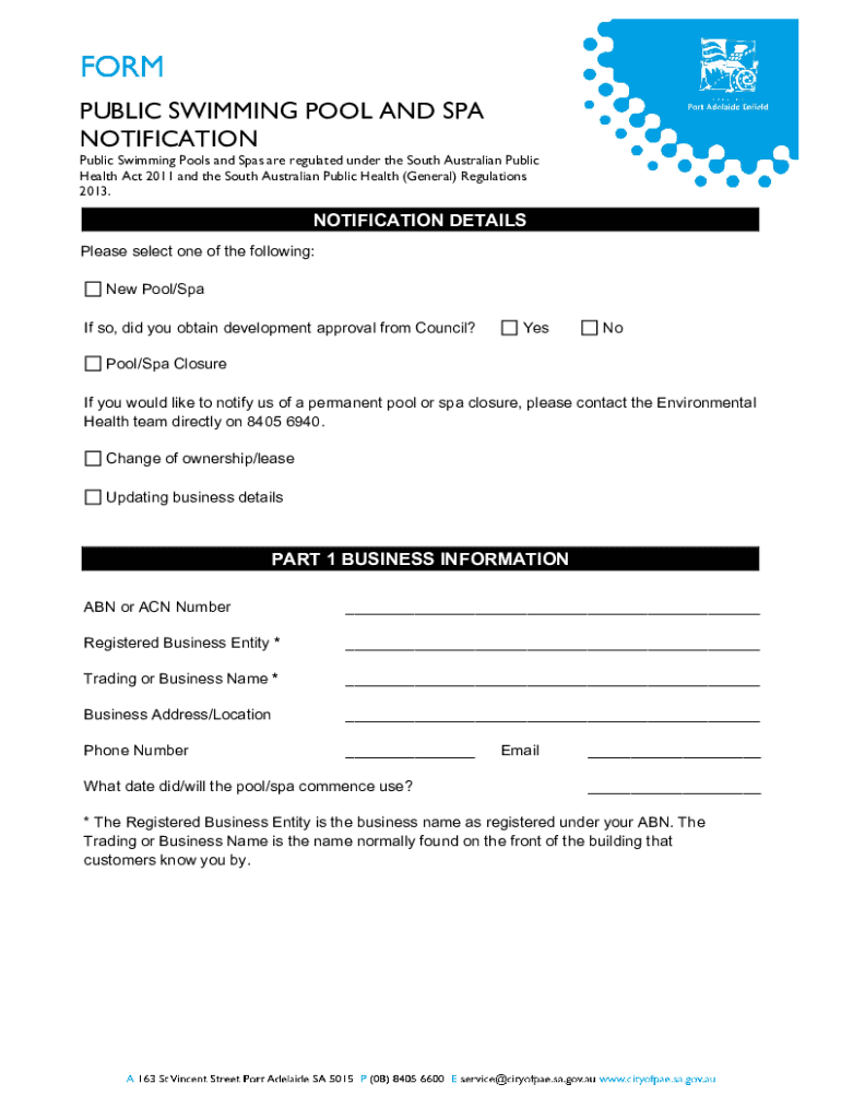 Fillable Online Standard for the Operation of Swimming Pools and Spa ... Fax Email Print - pdfFiller