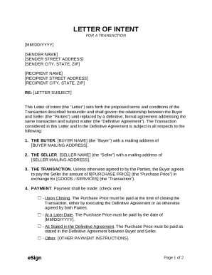 Free Letter of Intent (LOI) Templates (13)PDFWord Doc Template | pdfFiller