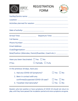 Fillable Online COVID-19 Registration Form v 2.docx Fax Email Print ...