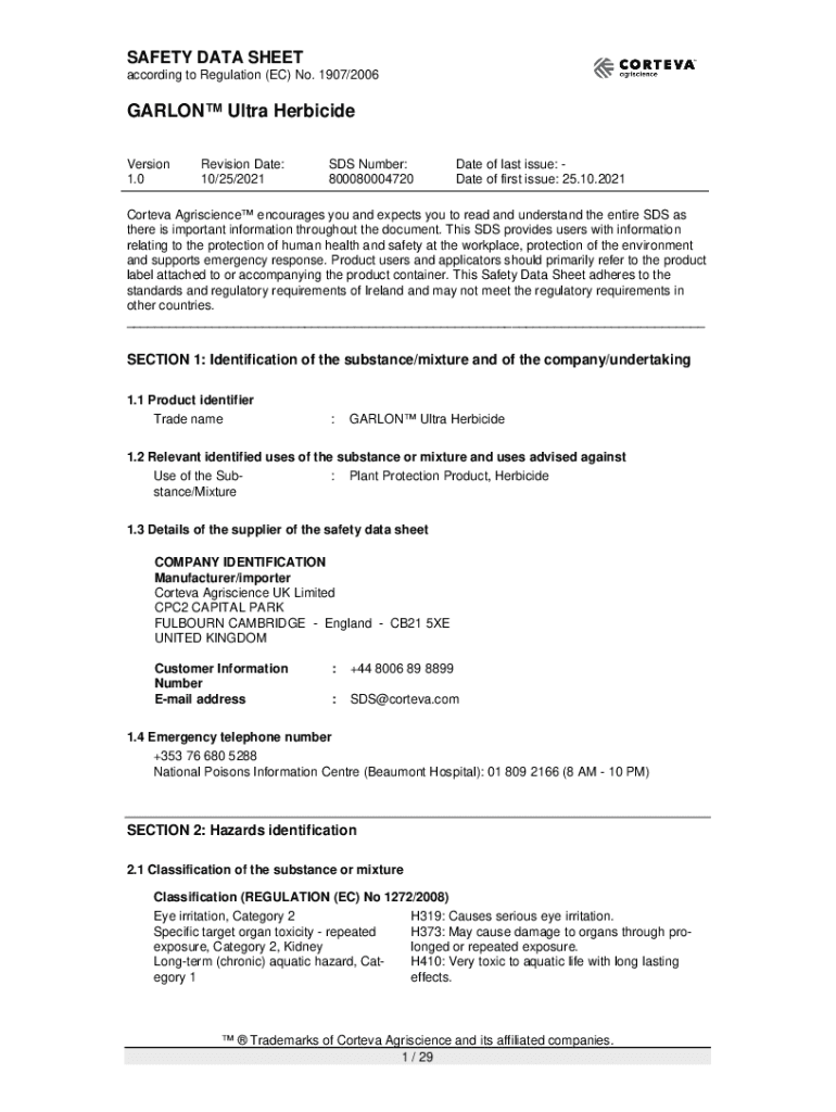 Fillable Online Safety Data Sheets - Gowan Canada Fax Email Print ...