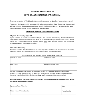 Fillable Online COVID-19 Antigen Testing Opt Out Form Fax Email Print ...