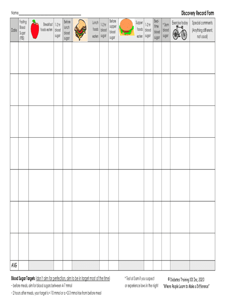 Fillable Online Discovery Record Form - Diabetes Education Training ...