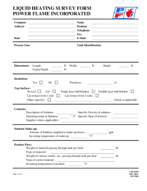 Fillable Online LIQUID HEATING SURVEY FORM ... Fax Email Print - pdfFiller