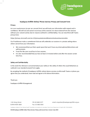 Fillable Online Phone Services Privacy and Consent Form Fax Email Print ...