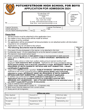Fillable Online potchboyshigh co The Boarding School Application ...