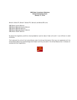 Fillable Online CIBC Smart Investment Solutions Annual Information Form ...