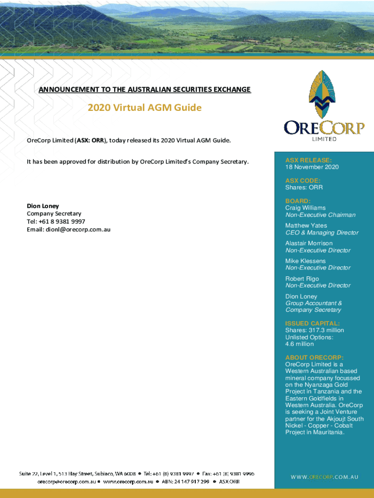 Fillable Online Austral Gold Announces Virtual Access for its Upcoming AGM Fax Email Print ...