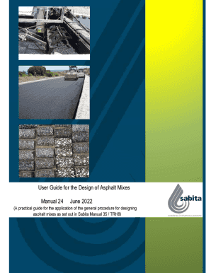 Fillable Online User Guide for the Design of Asphalt Mixes Manual 24 ...