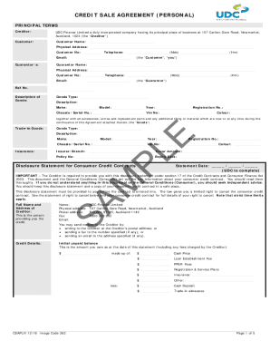 Fillable Online Fillable Online udc co CREDIT SALE AGREEMENT ... Fax ...