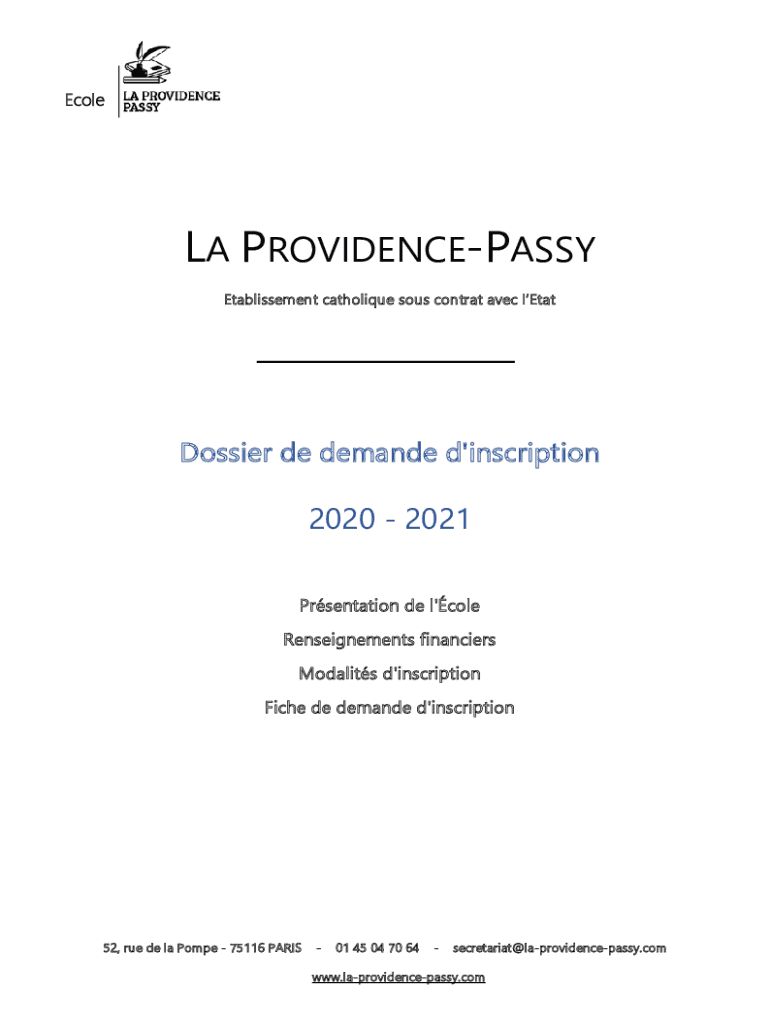 Remplissable En Ligne Accueil - Ecole la Providence-Passy Fax Email Imprimer - pdfFiller