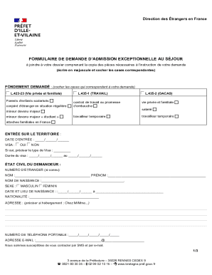 Remplissable En Ligne Formulaire de demande d'admission exceptionnelle au ... Fax Email Imprimer ...