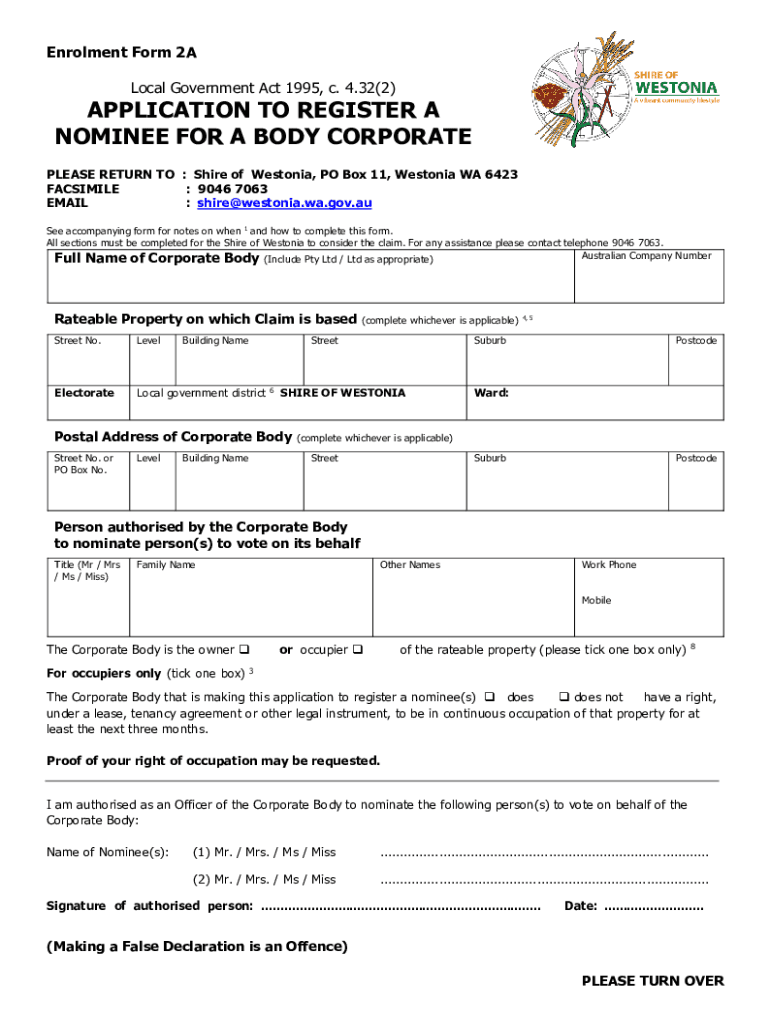 Fillable Online Form 2A. Modified for body corporates Fax Email Print ...