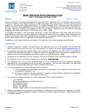 Fillable Online Sewer Discharge Permit Application Form Fax Email Print ...