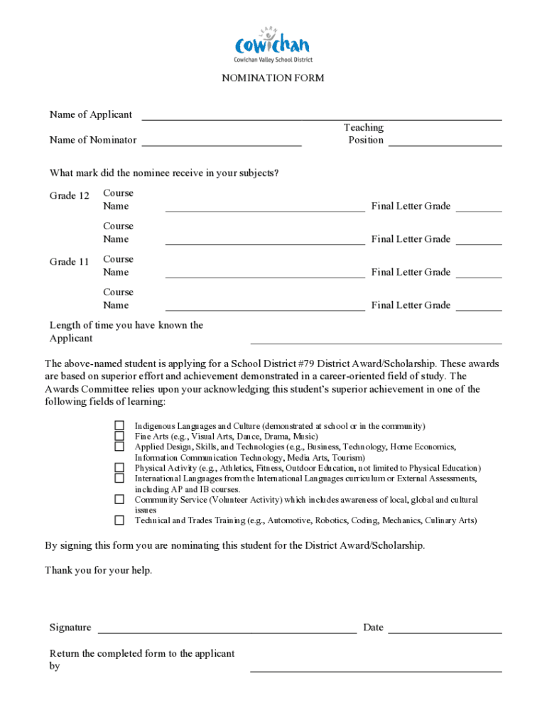 Fillable Online NOMINATION FORM-2.docx Fax Email Print - pdfFiller