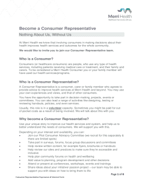 Fillable Online Consumer-Representative-Expression-of-Interest-form- ... Fax Email Print - pdfFiller