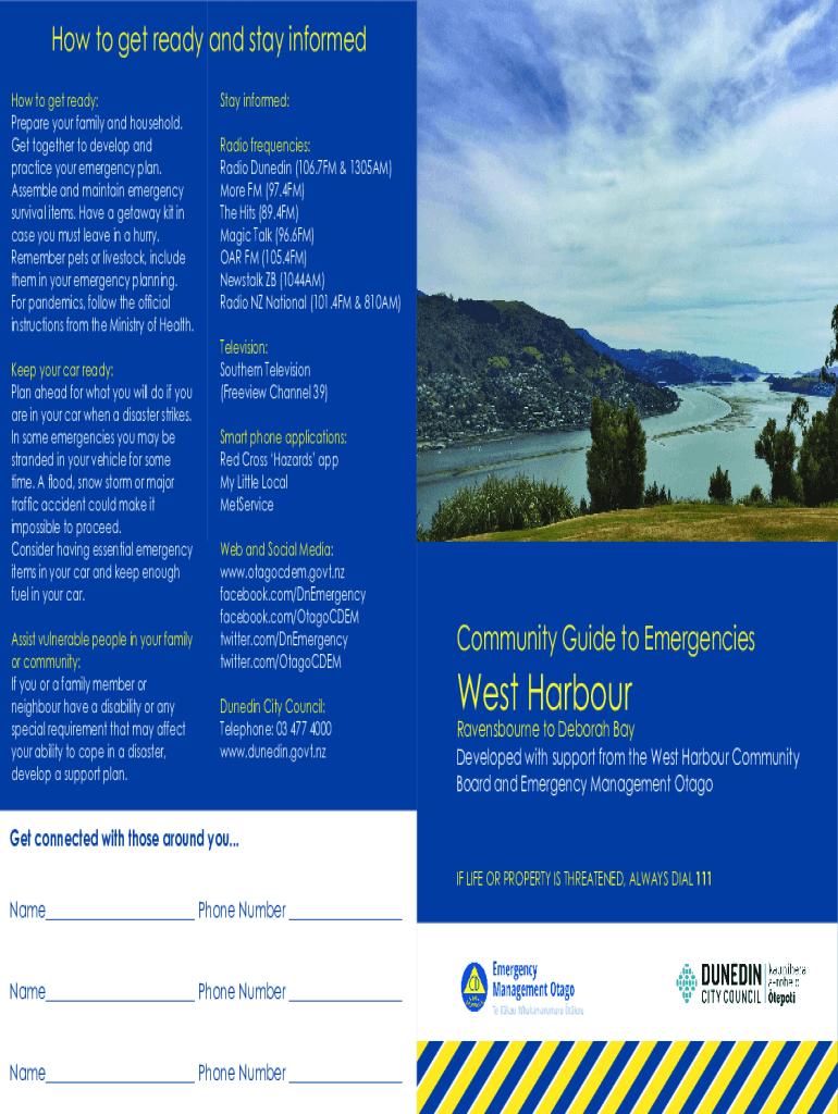 Fillable Online dunedin city civil defence emergency management plan ...