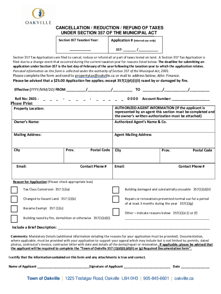 Fillable Online Application form for the Cancellation or Reduction of ...