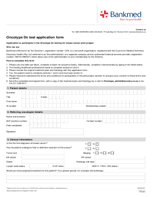 Fillable Online Oncotype Dx test application form Fax Email Print ...