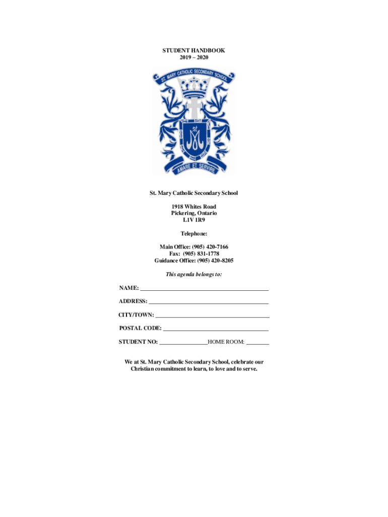 Fillable Online Principal's Message - St. Mary Catholic Secondary School Fax Email Print - pdfFiller