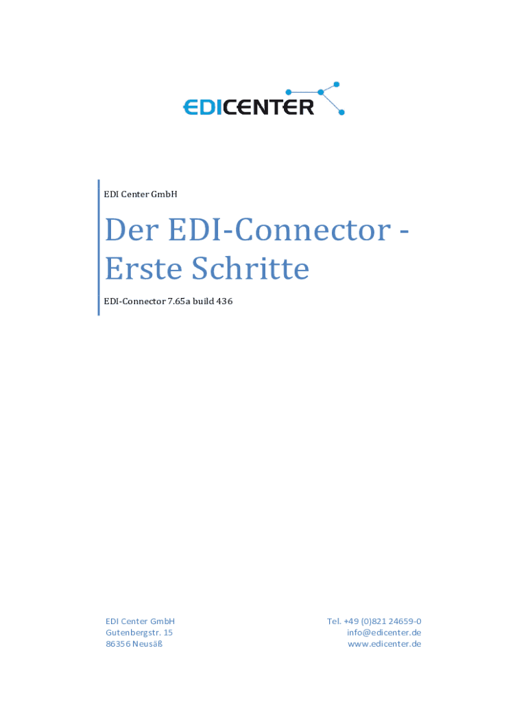 Ausfüllbar Online Der EDI-Connector - Erste Schritte. EDI-Connector 7.65a build 436 Fax Email ...