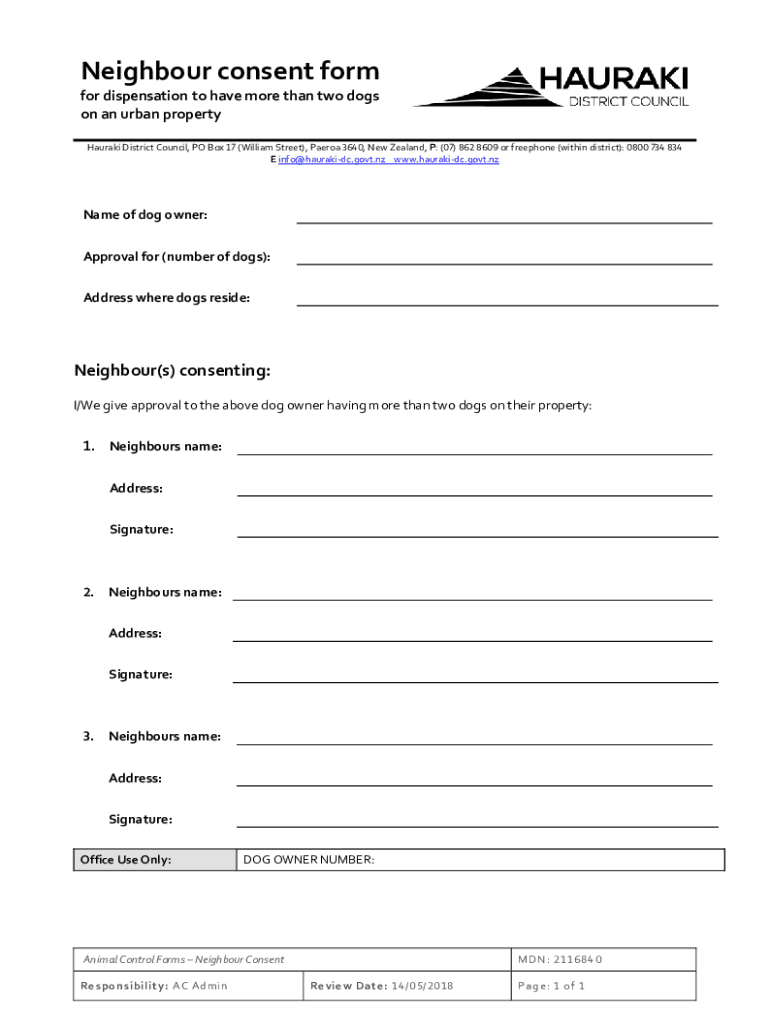 Fillable Online Neighbour consent form Fax Email Print - pdfFiller