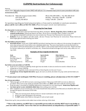 Fillable Online Tips for a Good Colonoscopy Preparation- Clenpiq ...