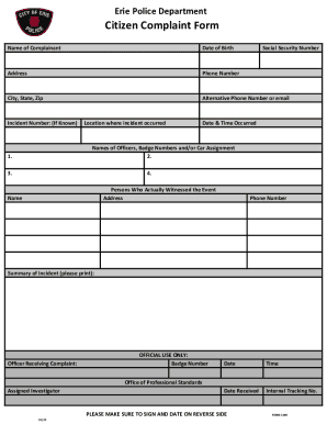 Fillable Online Complaint Verification Form - Pennsylvania State Police ...