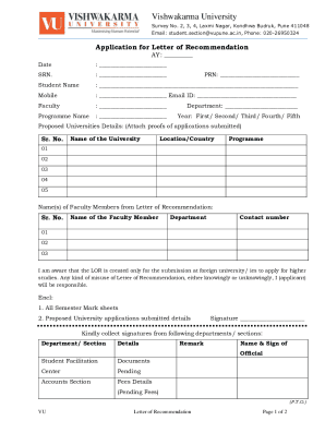 Fillable Online Application for Letter of Recommendation Fax Email ...
