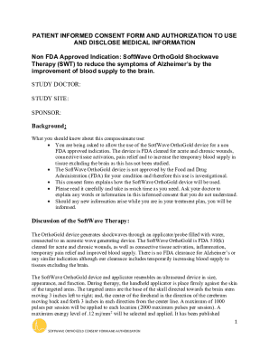Fillable Online patient informed consent form and authorization to use ...