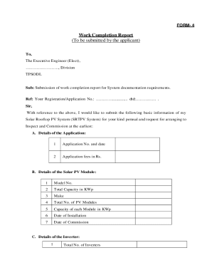 Fillable Online Format5 Work completion Report (To be submitted by ...