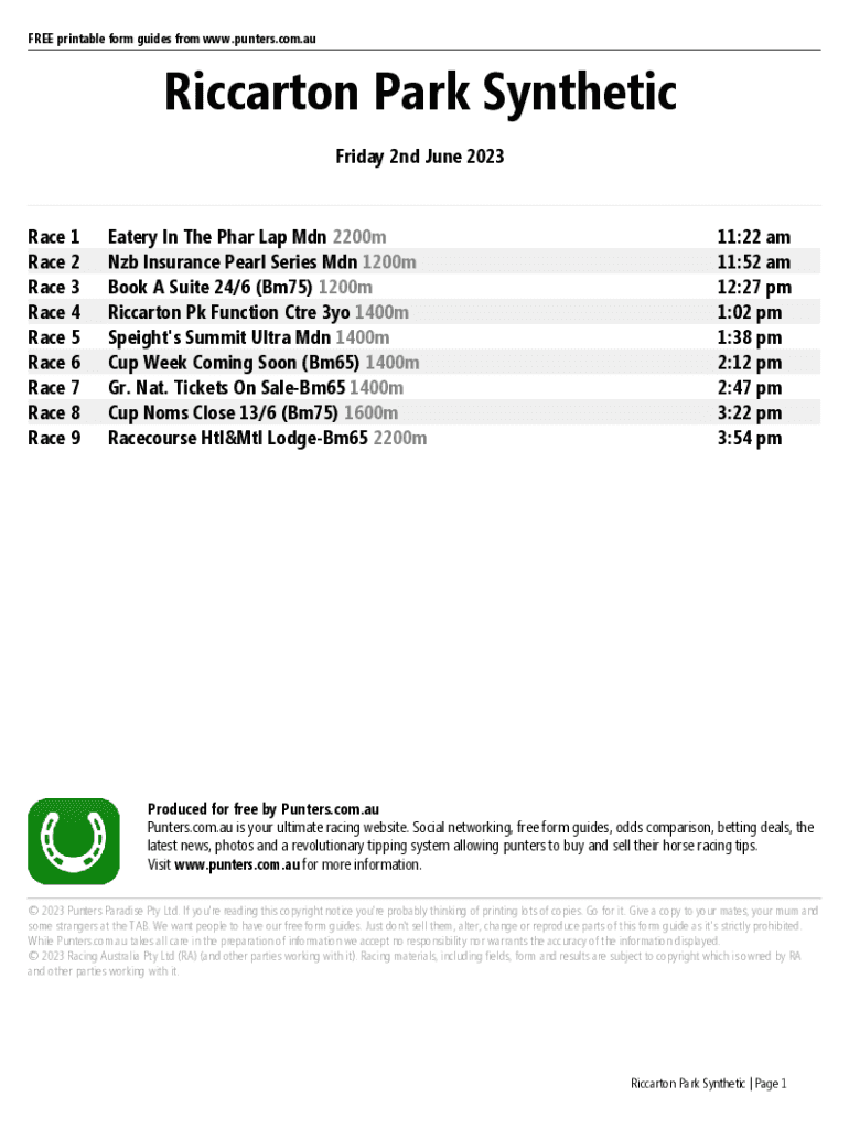 Fillable Online How to Read a Form GuideRacing Files Fax Email Print ...
