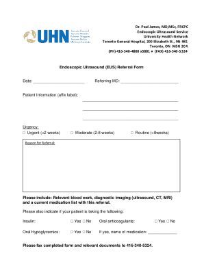 Fillable Online Endoscopic Ultrasound (EUS) Referral Form Fax Email ...