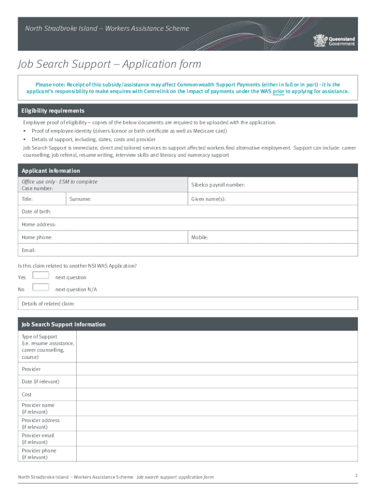 Fillable Online Job Search SupportApplication form Fax Email Print ...