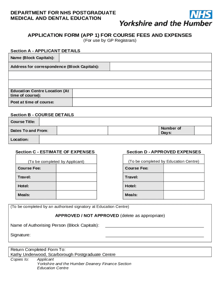 APPLICATION - APP1 Doc Template | pdfFiller