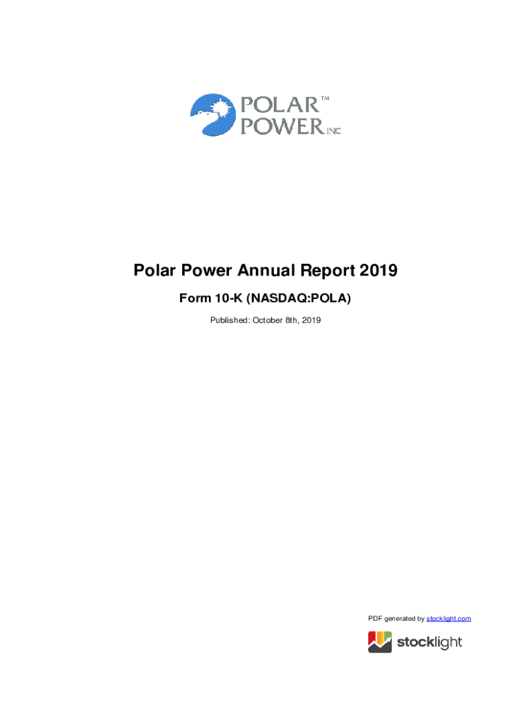 Fillable Online FORM 10-K POLAR POWER, INC. Fax Email Print - pdfFiller