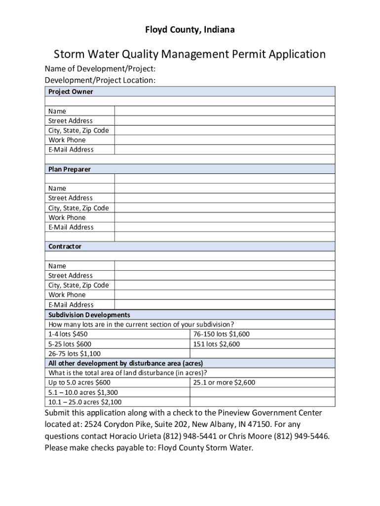 Fillable Online floydcounty in Floyd County Indiana Stormwater Department - IN.gov Fax Email ...