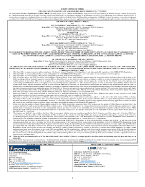 Fillable Online Draft Letter of Offer (DLOF) Fax Email Print - pdfFiller