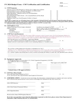 Fillable Online FY 2024 Budget Form - CNP Verification and ...