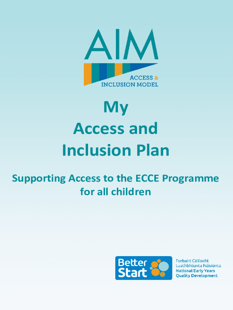Fillable Online 'My Inclusion Plan', a resource for Early Years ...