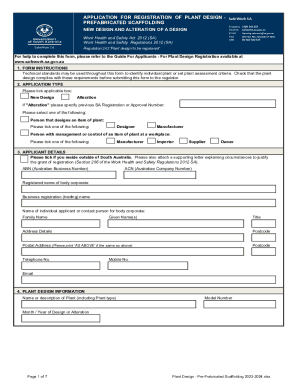 Fillable Online Form 14 Application for registration of plant design ...
