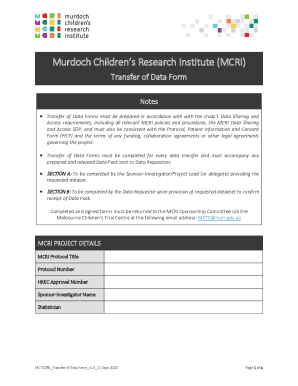 Fillable Online MCRI Project Data Management Plan Template - Figshare ...