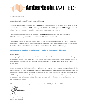 Fillable Online ASX Announcements - Amber Tech Fax Email Print - pdfFiller