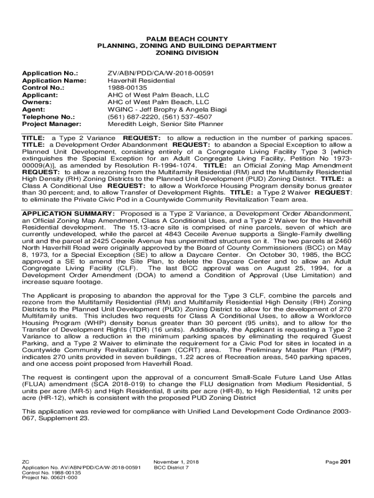 Fillable Online Haverhill Residential Staff Report. Haverhill ...