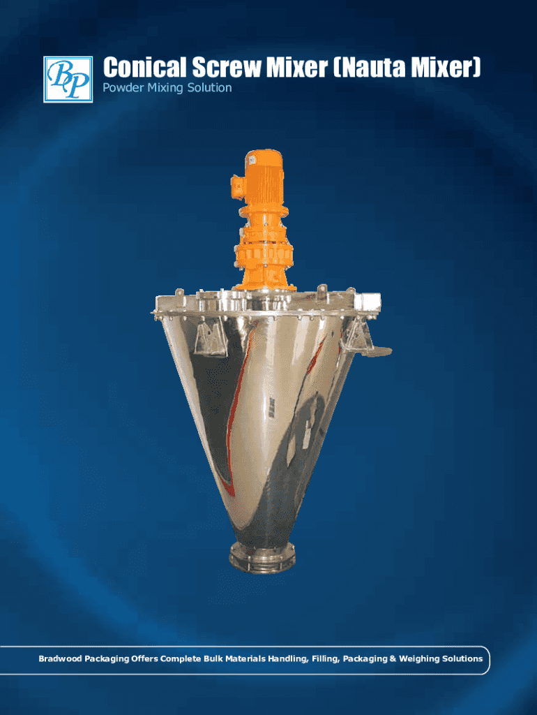 Fillable Online Nauta Mixer, Cone Screw Mixer - Planetary Rotating ...