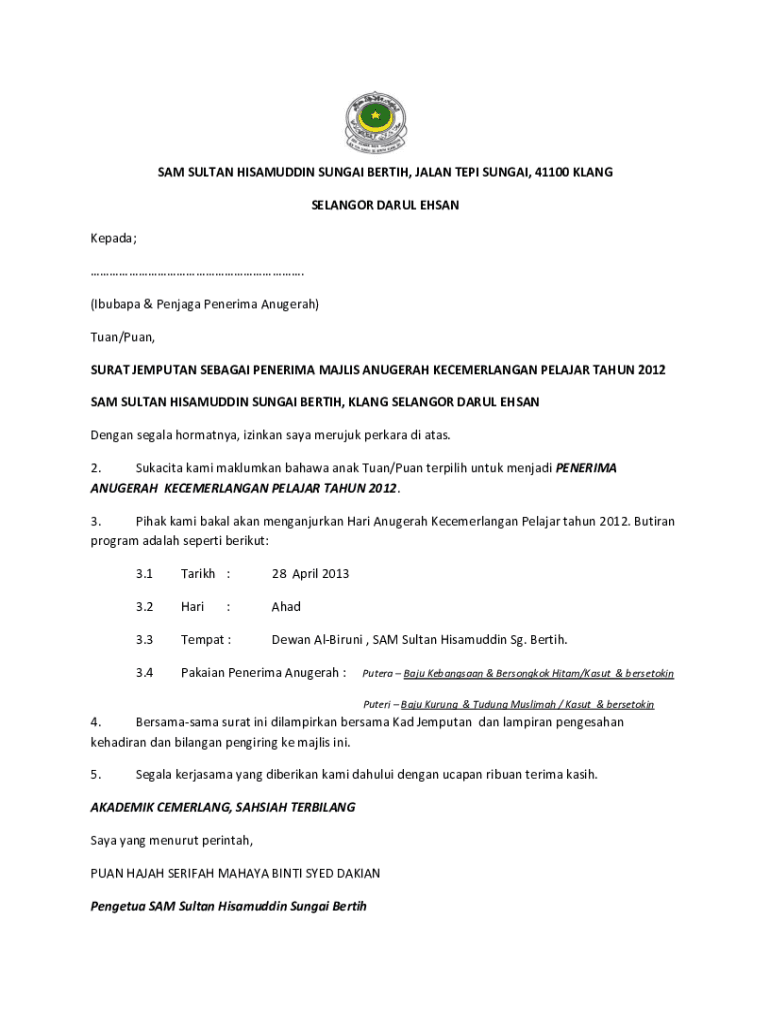 Fillable Online SAM SULTAN HISAMUDDIN SUNGAI BERTIH, JALAN TEPI ... Fax Email Print - pdfFiller