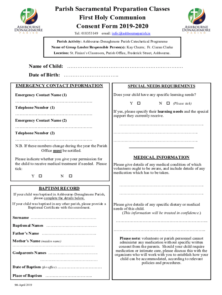 Fillable Online Consent-Form-First-Holy-Communion. ... Fax Email Print ...