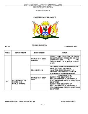 Fillable Online Tender Bulletin No. 652 17 APRIL2015 Fax Email Print ...